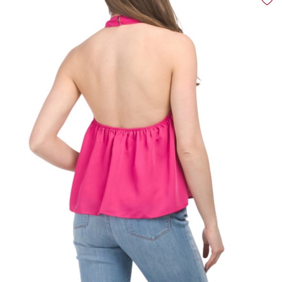 Tops | Hot Pink Halter Blouse | Poshmark